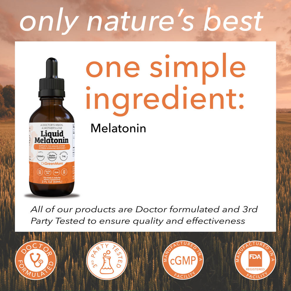 Liquid Melatonin 3mg (alcohol free) For Kids & Adults – Dr. Green Life